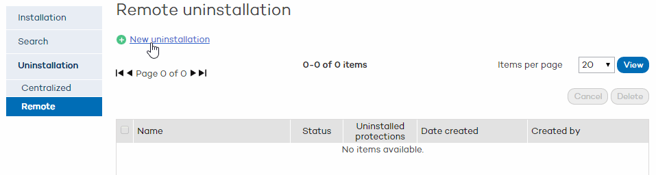 Creating remote uninstallation tasks